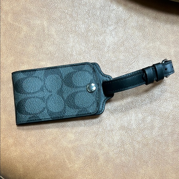 Coach | Accessories | Coach Signature Black And Gray Luggage Tag | Poshmark